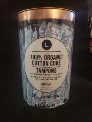 L . Organic Cotton Full Size Tampons - Super - 30ct : Target