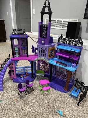 Monster High Haunted High School Doll House With 47pc Of Furniture And ...