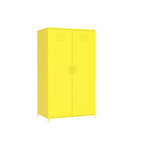 Metal Storage Cabinet With 3 Hanging Rod, 3 Storage Spaces, Metal ...