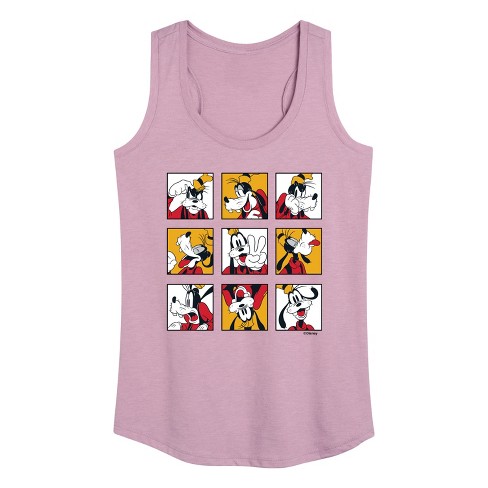 Women's Disney Goofy Grid Graphic Racerback Tank - Heather Orchid - 1x ...