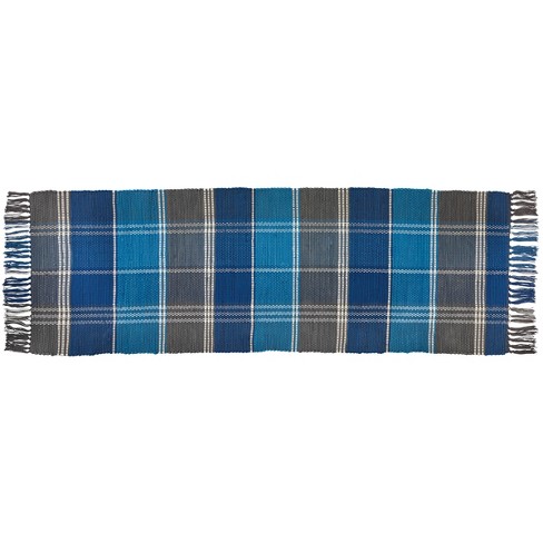 Park Designs Rainy Lake Blue And Gray Chindi Rag Rug Runner 2 Ft X 6 Ft ...