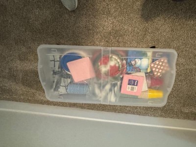 Rubbermaid Cleverstore Clear Latching Stackable Plastic Storage Tote ...