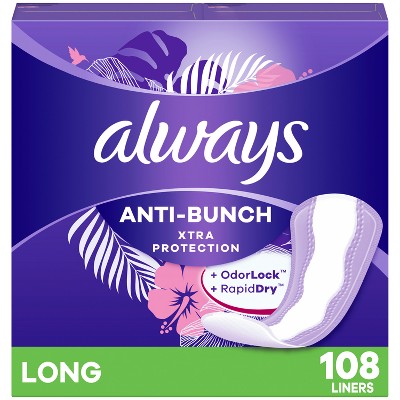Always Anti-bunch Xtra Protection Liners - Extra Long - 68ct : Target