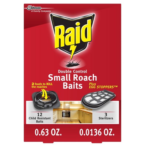 Raid Double Control Small Roach Baits Plus Egg Stoppers 12+3 Ct : Target
