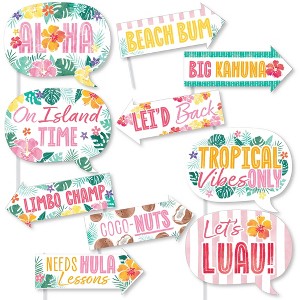 Big Dot of Happiness Funny Hawaiian Luau Photo Booth Props Kit ...