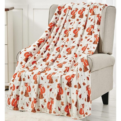 Foxy Fall Vixen Ultra Comfy Microplush Throw Blanket (50" X 60") - Fall ...