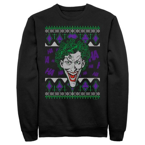 Men's Batman Joker Sweater Sweatshirt - Black - Medium : Target