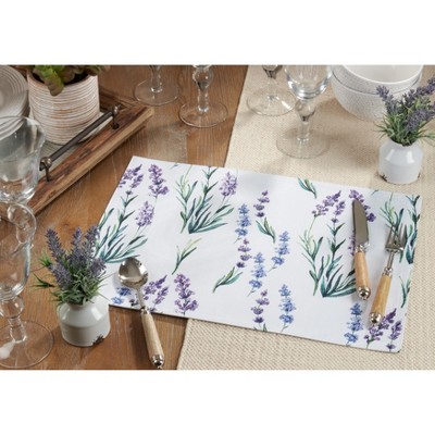 Saro Lifestyle Lavender Design Table Placemats, Purple, (set Of 8 Pcs ...