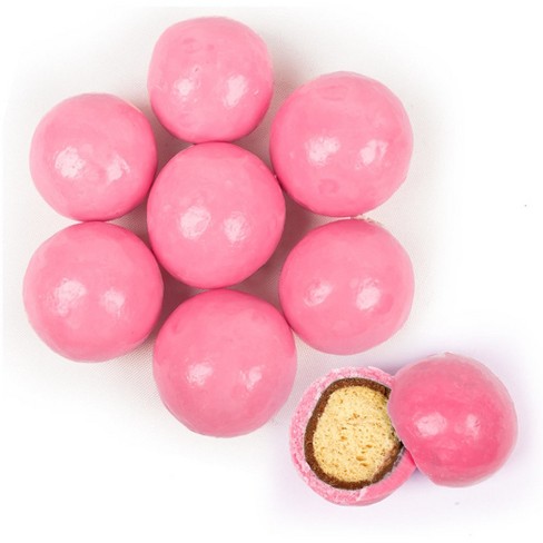 Premium Gourmet Bright Pink Candy Milk Chocolate Malted Milk Balls 1.67 ...