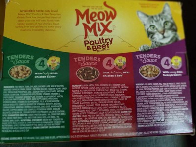 Meow Mix Tender Favorites With Liver, Turkey, Chicken & Beef Flavors ...