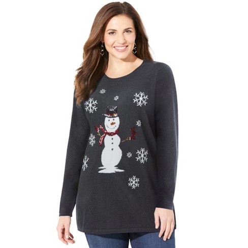 Catherines Women's Plus Size Cozy Critter Sweater - 4x, Charcoal ...