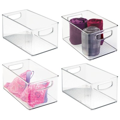 Mdesign Linus Plastic Bathroom Storage Bin Tote With Handles, 8 Pack ...
