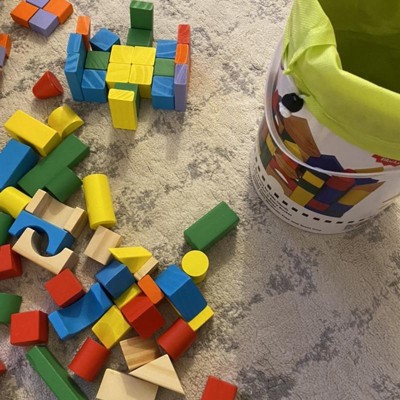 Right Track Toys Wooden Blocks Toy Set For Building - Rainbow Colored ...