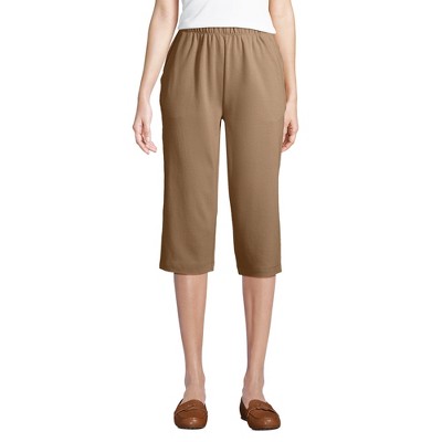 Lands' End Women's Tall Sport Knit High Rise Elastic Waist Capri Pants ...
