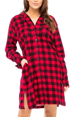 Adr Women's Classic Winter Sleep Shirt With Pockets, Cotton Flannel ...