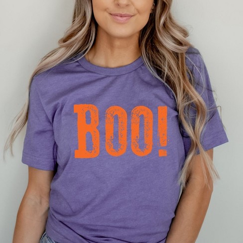 Simply Sage Market Women's Boo! Short Sleeve Graphic Tee - M - Grape ...