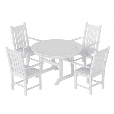 Westintrends 5 Piece Outdoor Patio Dining Set Outdoor Round Table And ...