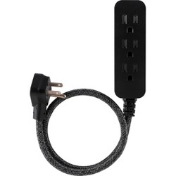 Philips 8' 3-outlet Grounded Extension Cord - Black : Target