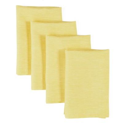 Solino Home Linen Dinner Napkins Chambray Yellow Set Of 4, 20 X 20 ...
