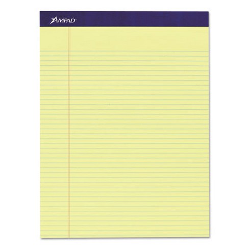 Ampad Legal Ruled Pads, Narrow Rule, 50 Canary-yellow 8.5 X 11.75 ...