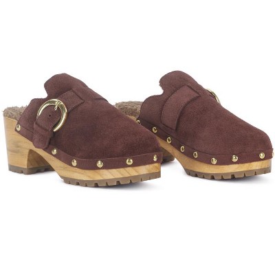 Prunus Buckled Suede Round Toe Mule Clogs : Target