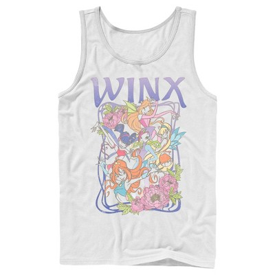 Men's Winx Club Distressed Group Portrait Tank Top - White - Small : Target