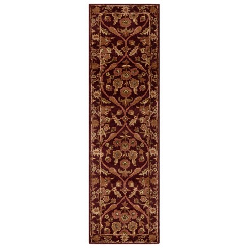 Antiquity At51 Hand Tufted Runner Rug - Wine Red/gold - 2'3"x8 ...