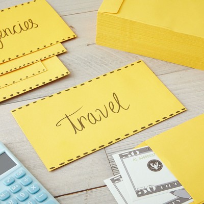 Okuna Outpost 100 Pack Money Envelopes For Cash, Payroll, Money Saving ...