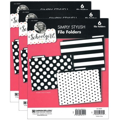Schoolgirl Style Simply Stylish Folders, 11.75" X 9.5", 6 Per Pack, 3 ...