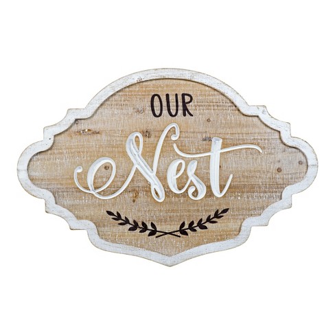 Vip Wood 23 In. Brown Nest Sign : Target