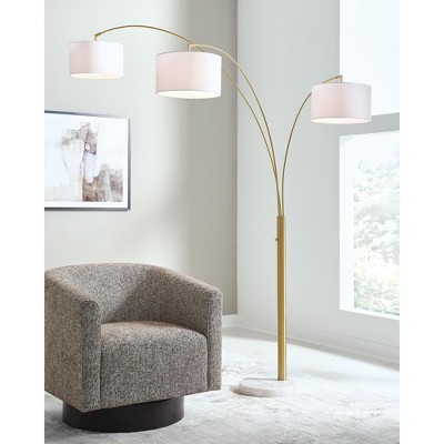Signature Design by Ashley Valo Metal Arc Floor Lamp, Gold Finish ...