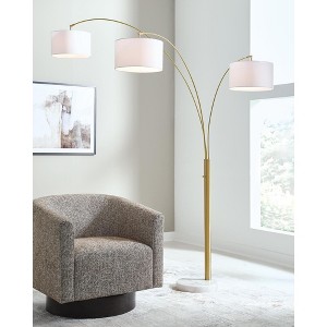 Signature Design by Ashley Valo Metal Arc Floor Lamp, Gold Finish ...