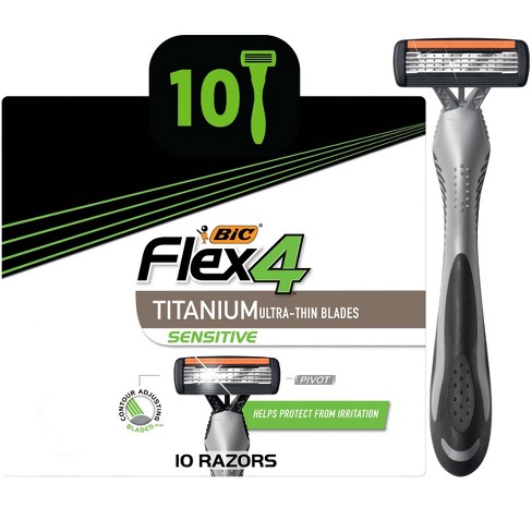 Bic Men's Flex 4 Blades Sensitive Disposable Razors - 10ct : Target
