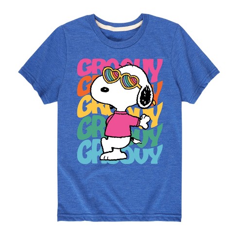 Boys' Peanuts Groovy Stacked Short Sleeve Graphic T-shirt - Royal Blue ...