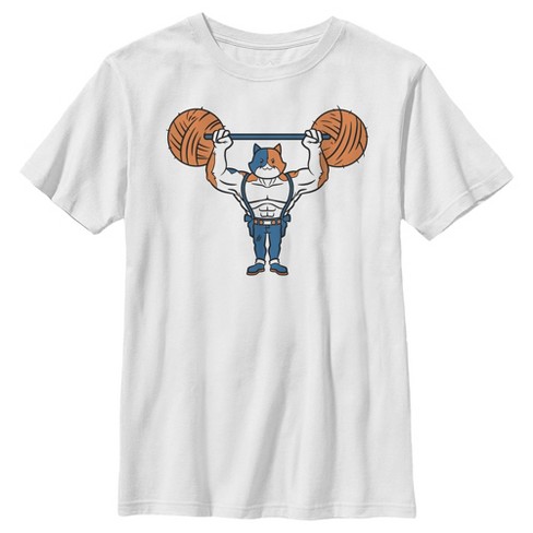 Boy's Fortnite Yarn Lifter Meowscles T-shirt - White - X Large : Target