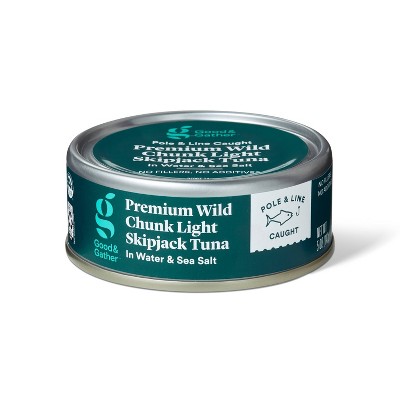 Premium Wild Skipjack Chunk Light Tuna In Water And Sea Salt - 5oz ...