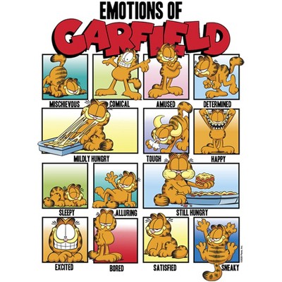 Boy's Garfield Colorful Emotions Of Garfield T-shirt - White - Medium ...