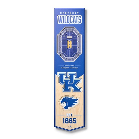 8" X 32" Ncaa Kentucky Wildcats 3d Stadiumview Banner : Target