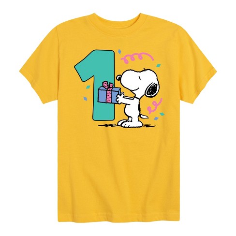 Peanuts Snoopy 1st Birthday Short Sleeve Graphic T-shirt - Yellow - 3t ...