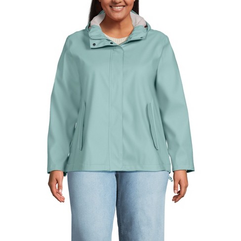 Lands' End Women's Plus Size Squall Waterproof Rain Slicker Jacket - 3x ...