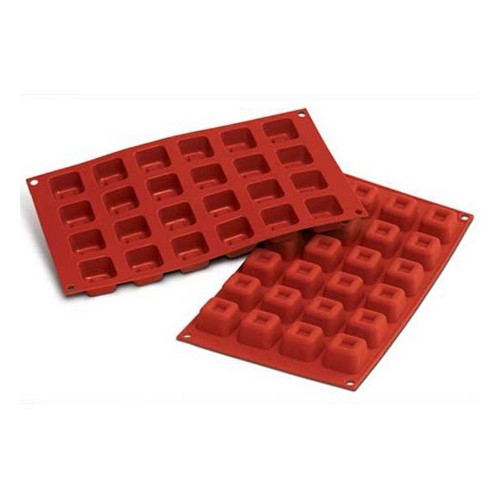 Silikomart Flexible Silicone Bakeware Square Savarin Mold, 0.54 Oz, 1. ...