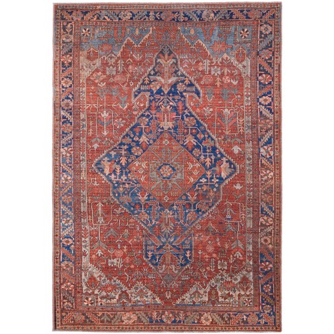Rawlins Transitional Medallion Red/tan/blue Area Rug : Target