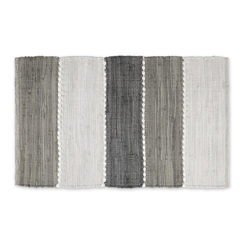 Design Imports Gray Color Block Cotton Chindi Rug 2x3ft : Target