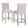 Westintrends 24" Linen Fabric Tufted Counter Stool (set Of 2), Light ...