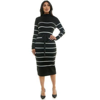 Harlow & Rose Womens Turtleneck Belted Midi Sweater Dress : Target