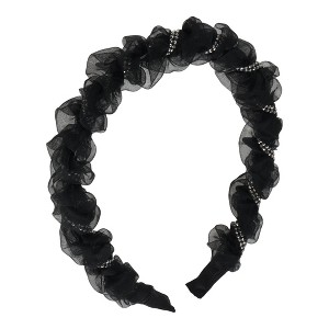 Unique Bargains Rhinestone Toothed Headband Black 1 Pc : Target