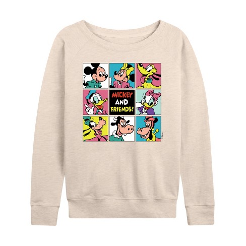 Women's - Disney - Mickey Mouse And Friends Grid Graphic French Terry ...