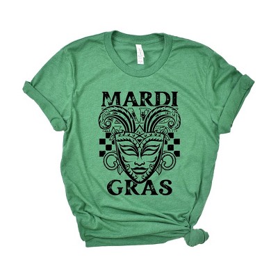 Simply Sage Market Women's Mardi Gras Mask Distressed Short Sleeve ...