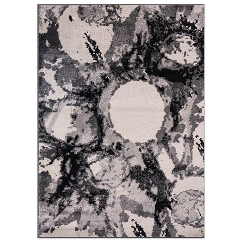 World Rug Gallery Contemporary Abstract Circles Area Rug - Black 7'10 ...