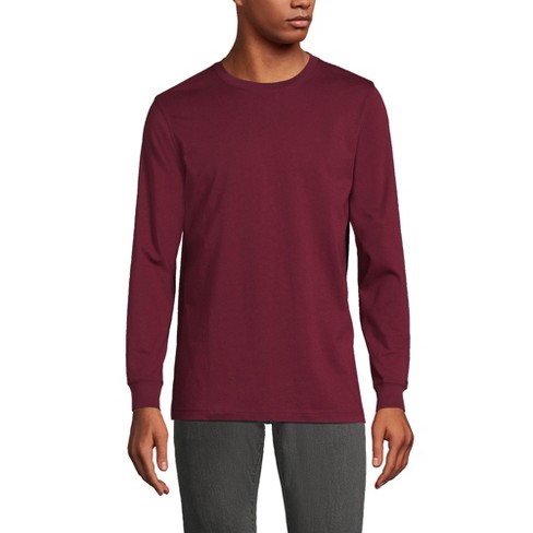 Lands' End Men's Tall Super-t Long Sleeve T-shirt - X Large Tall - Rich Burgundy : Target